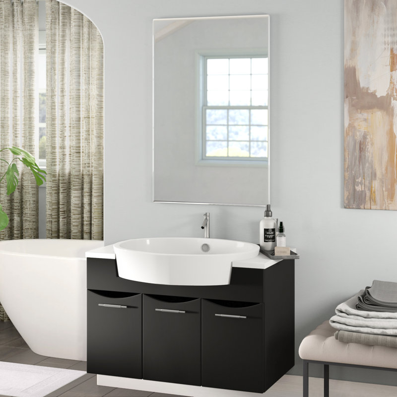 Wade Logan Brizendine 34 Wall Mounted Single Bathroom Vanity Set With